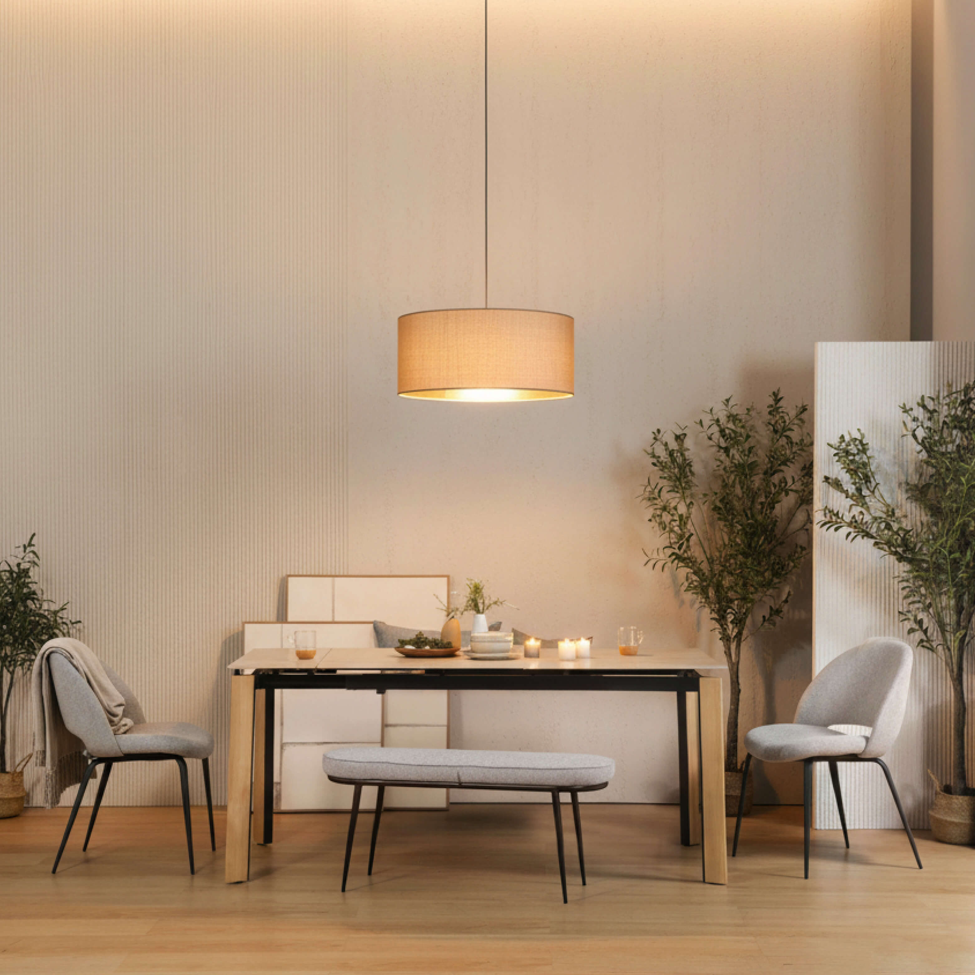 Lax Extendable Dining Table - W1400/1700/2000 (Sintered) - Travertine ...