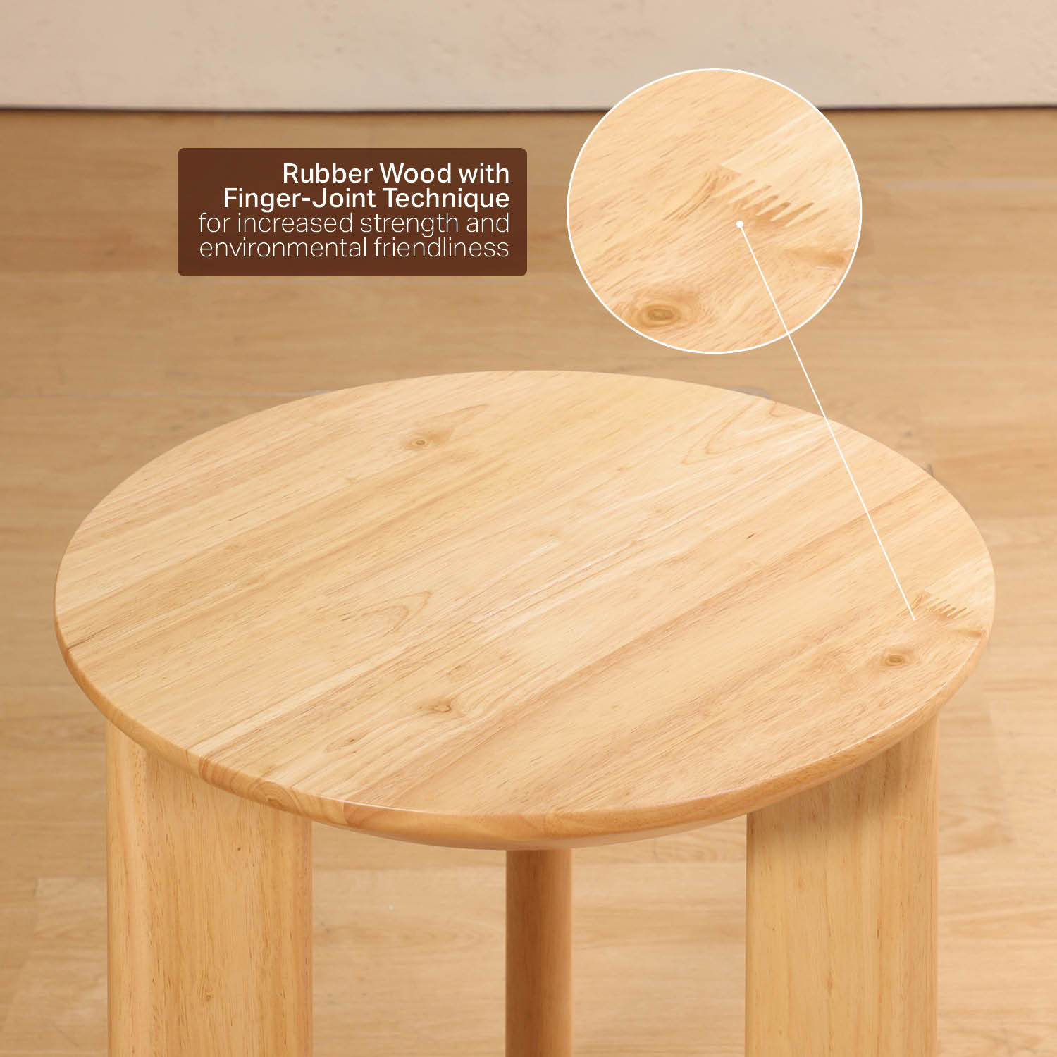 Clean Rubberwood x Macon Coffee Table - Round Dia800 - Natural ...