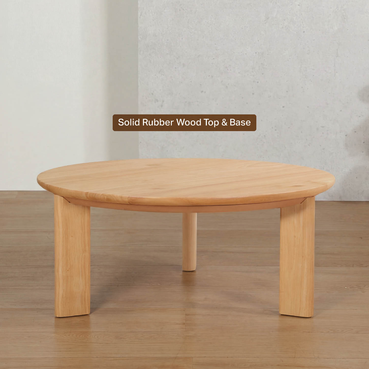 Clean Rubberwood x Macon Coffee Table - Round Dia800 - Natural ...